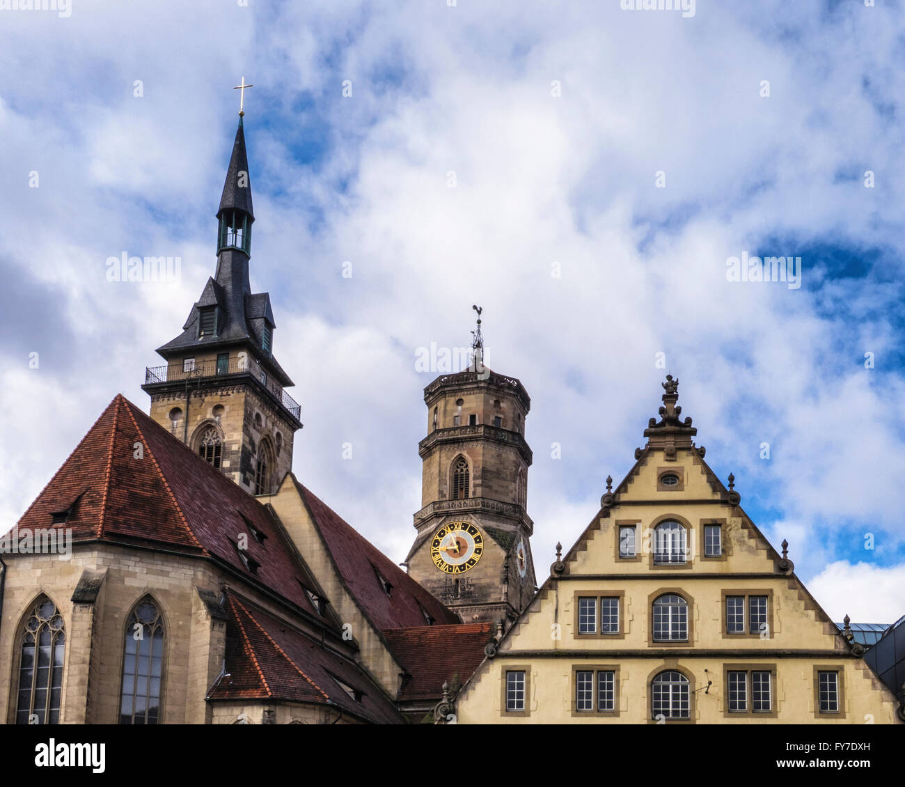 Stiftskirche Collegiate Church and Fruchtkasten, historic reconstructed ...