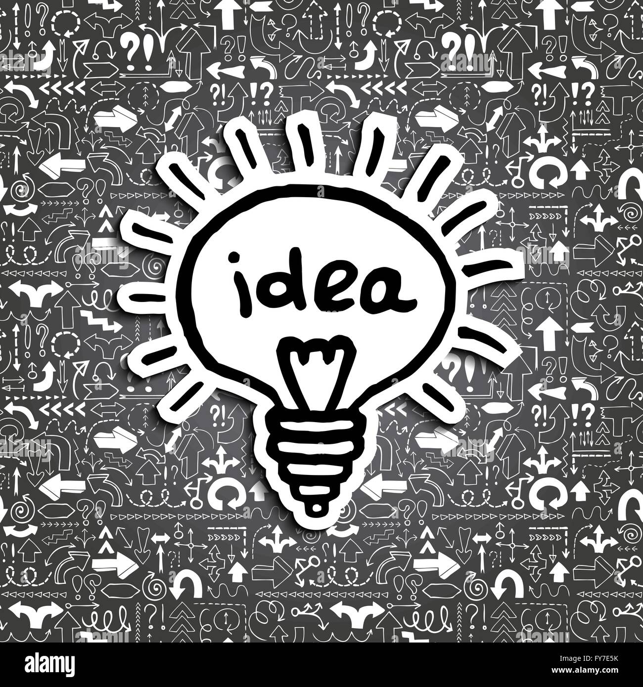 Light bulb icon on arrow filled background Stock Vector Image & Art - Alamy