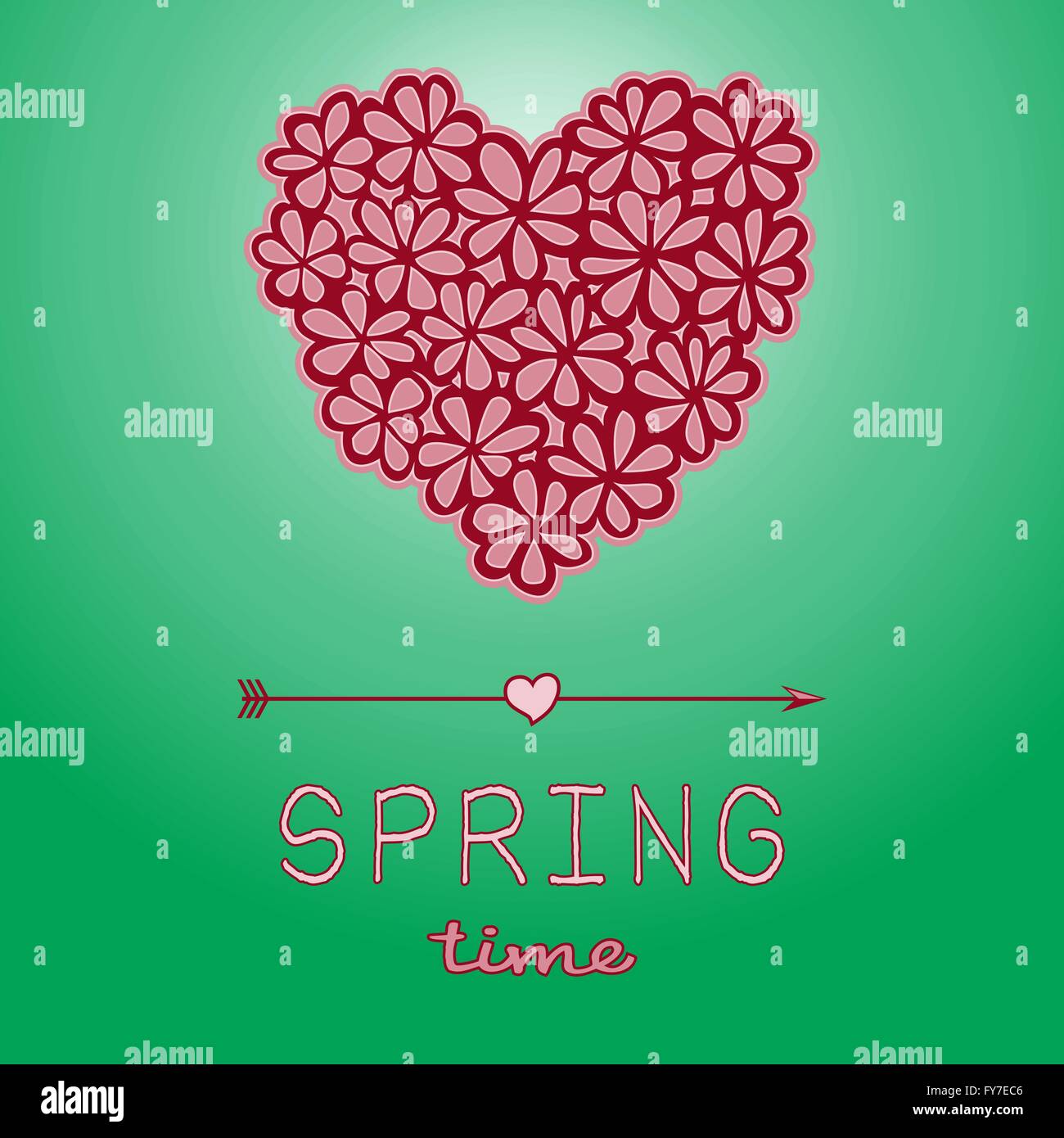 Spring time card with heart shaped bouquet Stock Vector Image & Art - Alamy