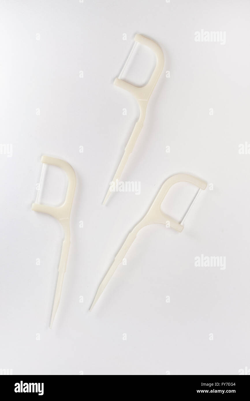 toothpick plastic & dental floss Stock Photo - Alamy
