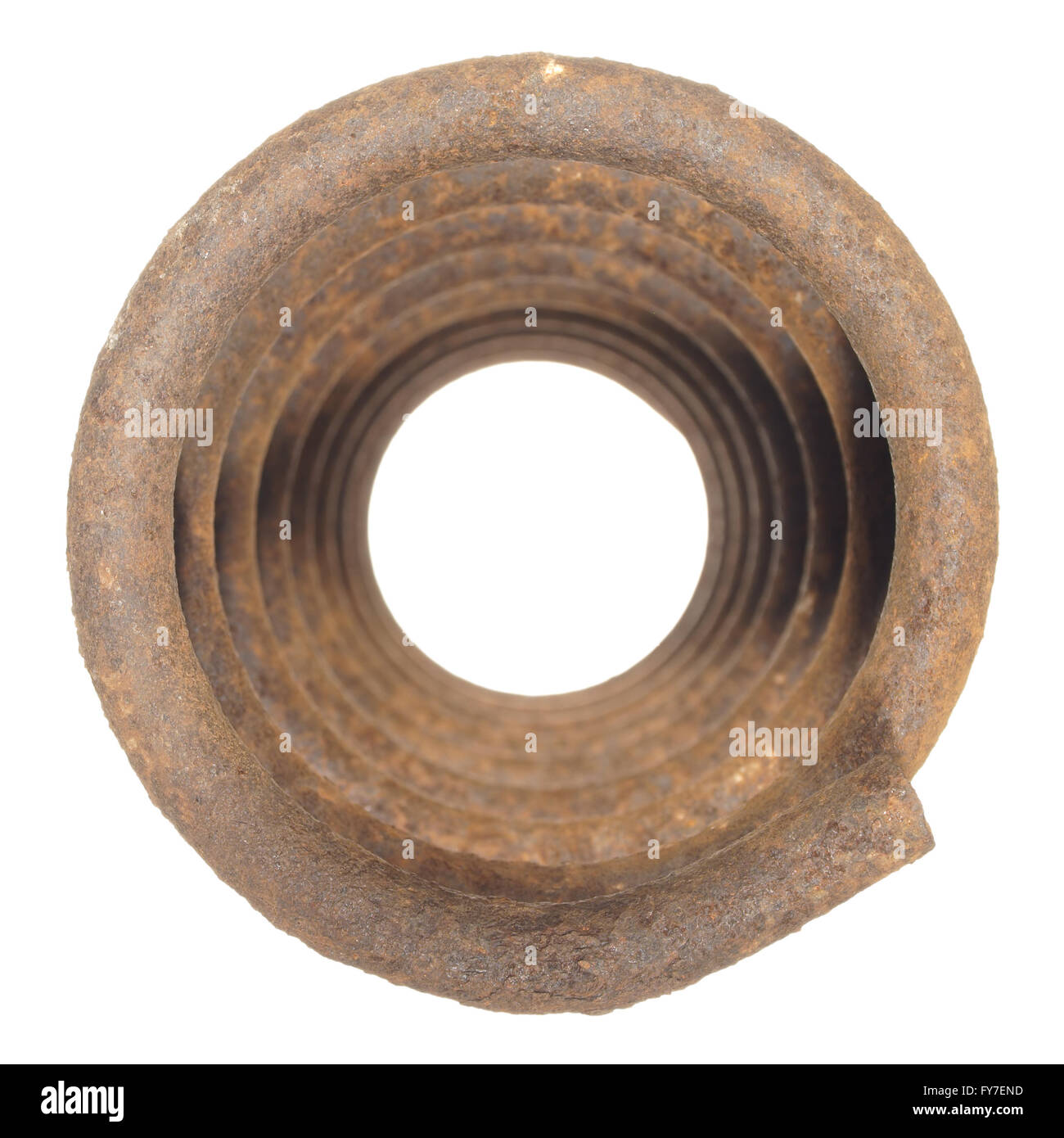 Old rusty metallic car spring isolated on white background Stock Photo ...