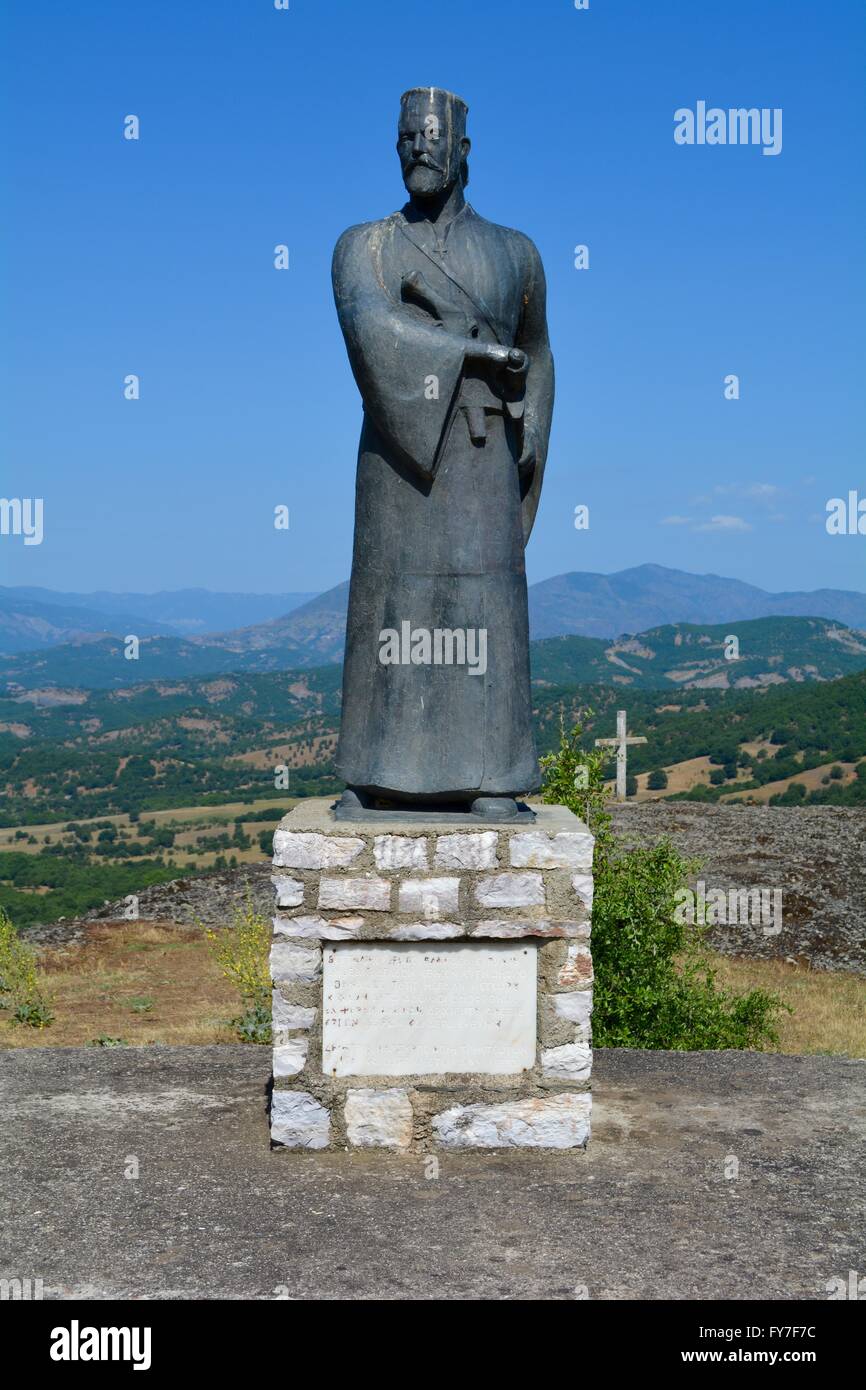 statue on a hillside in meteora greece Stock Photo - Alamy