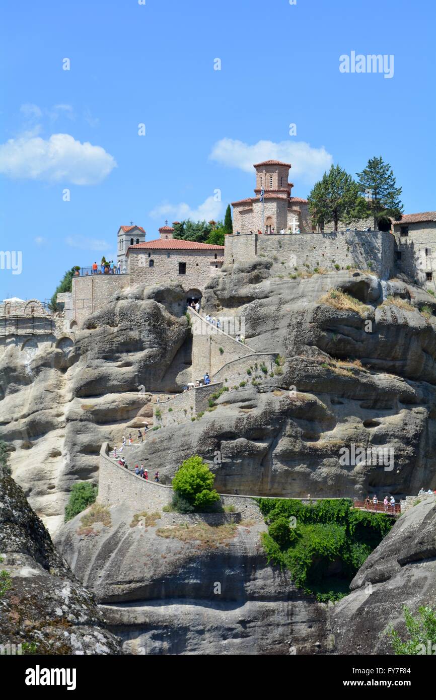 Huge rock monoliths in meteora in central greece Stock Photo - Alamy