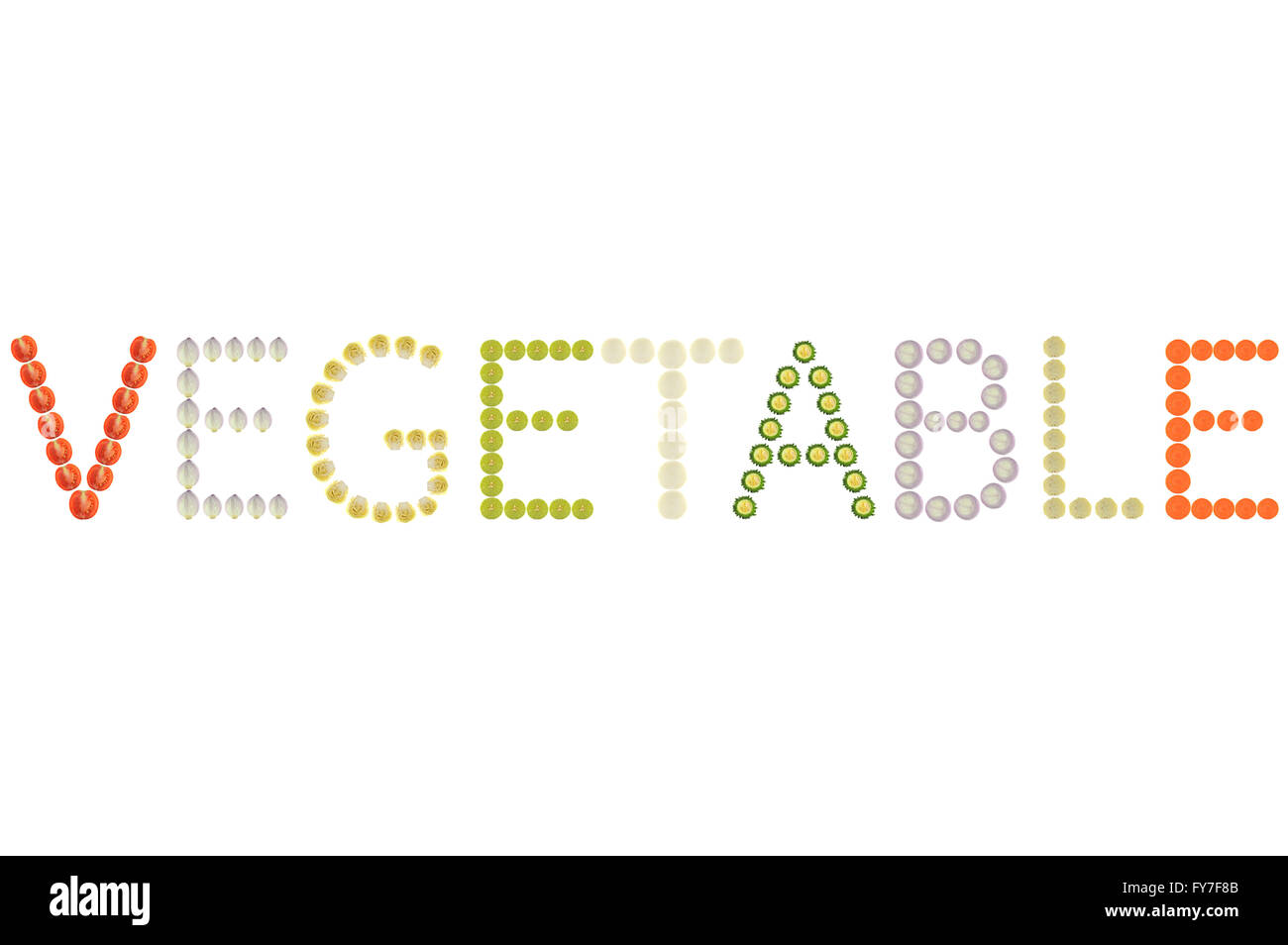 Vegetable word on white background Stock Photo - Alamy