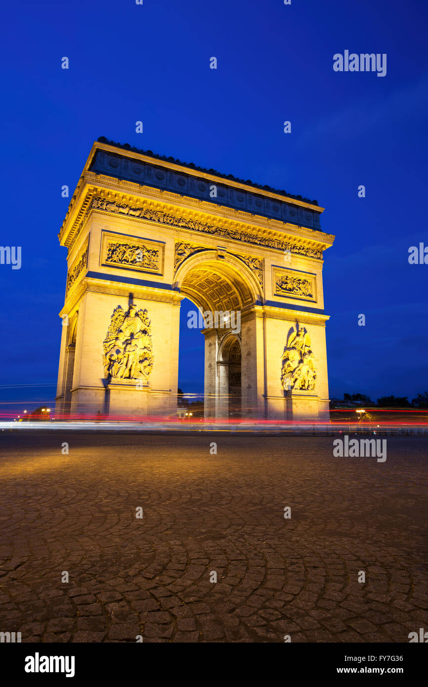 Arc de Triomphe at Sunset, Paris Stock Photo - Alamy
