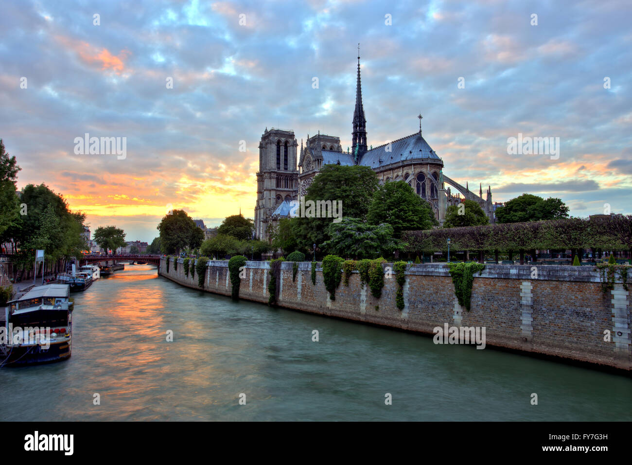 Notre Dame de Paris at Sunset, France Stock Photo - Alamy
