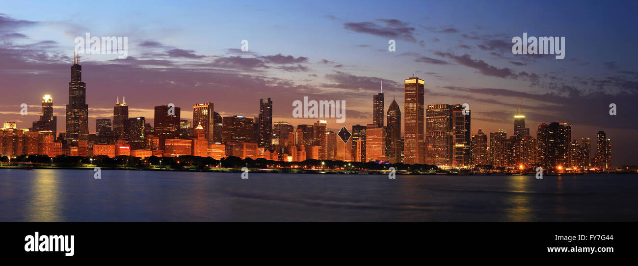 Panorama chicago skyline in hi-res stock photography and images - Alamy