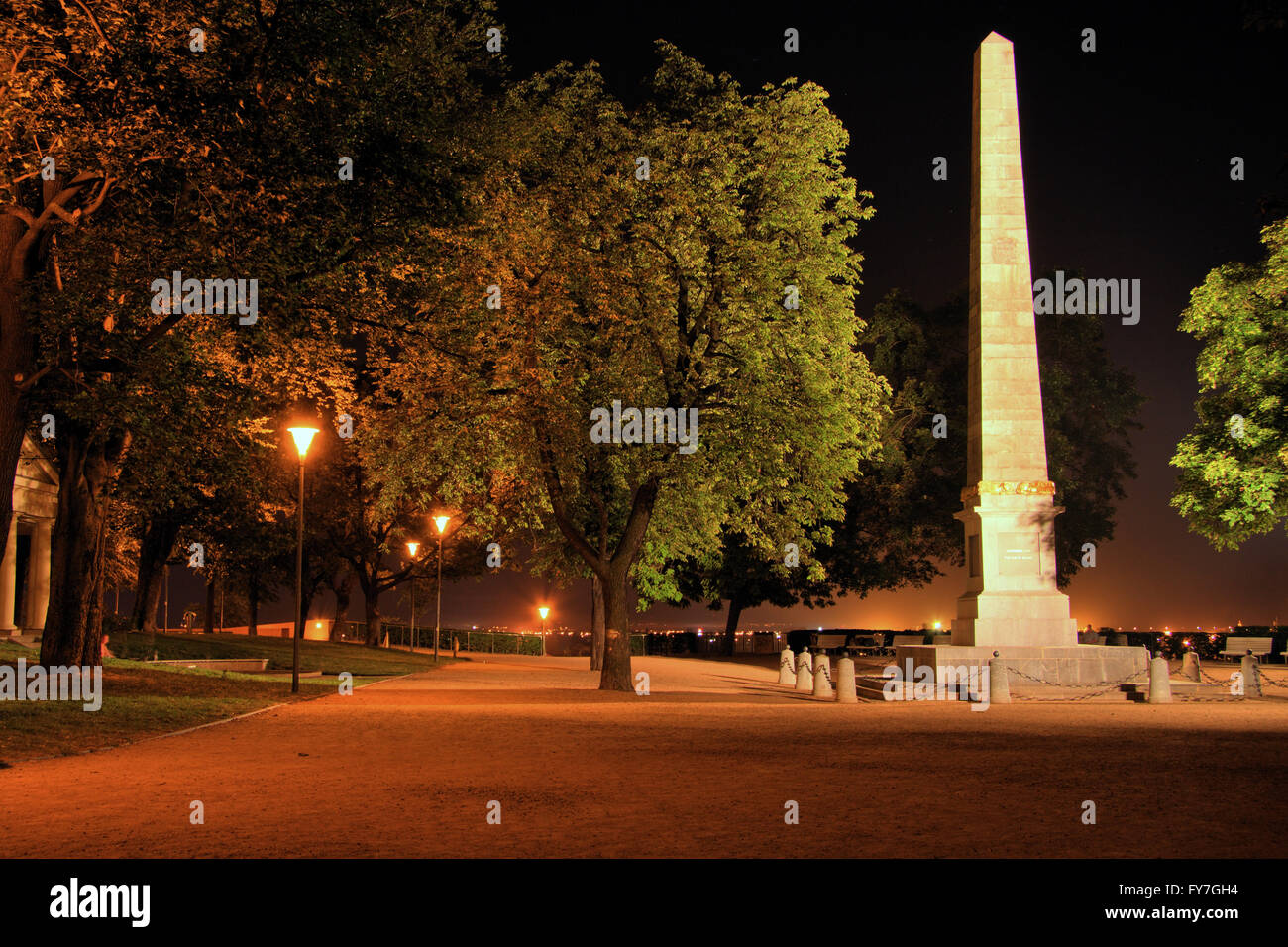 Keywords park, night, path, light, illuminated, path, background ...