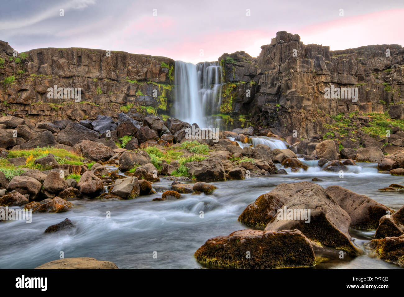Oxararfoss Waterfall Iceland High Resolution Stock Photography and ...