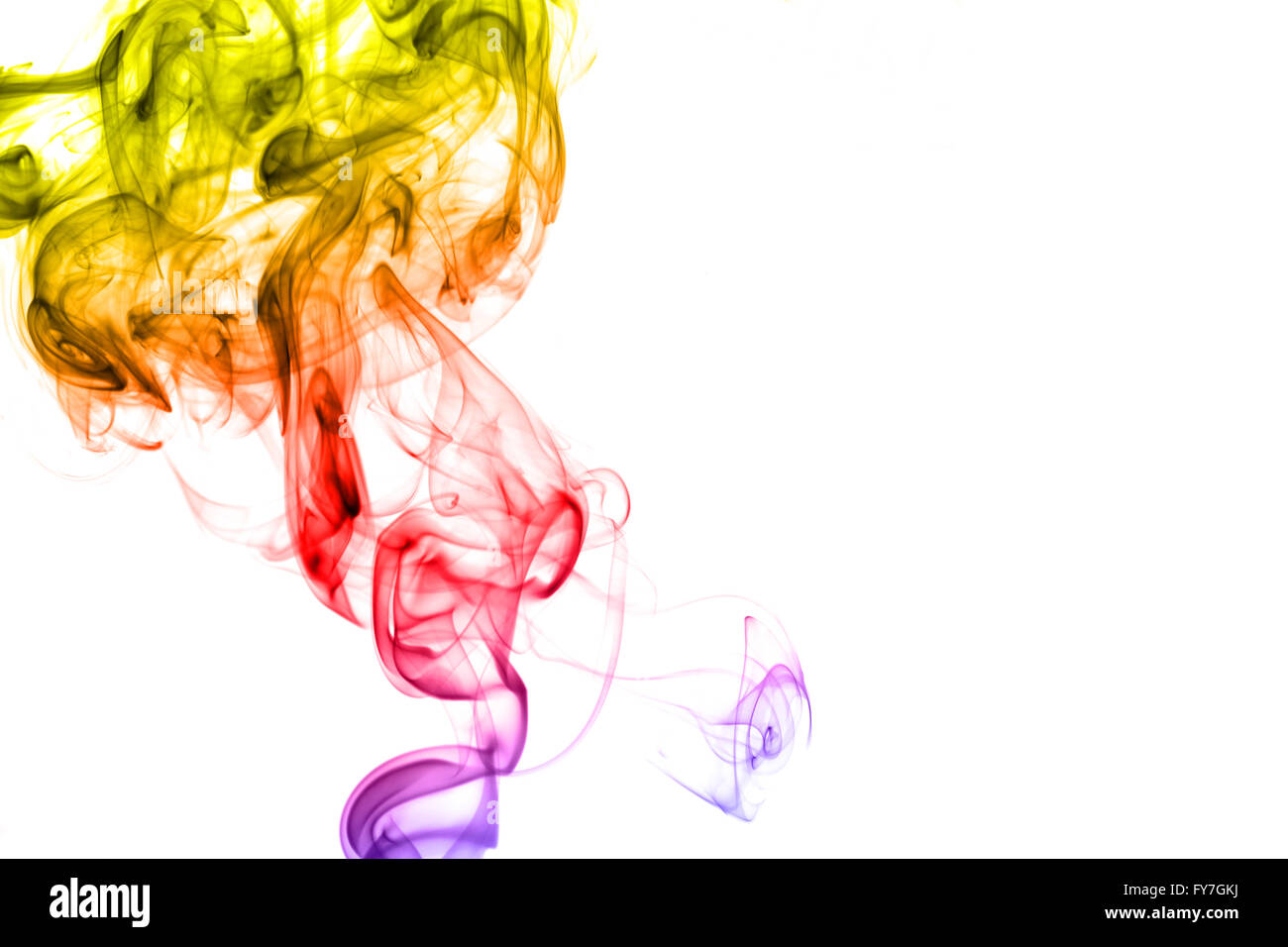 Rainbow smoke isolated on white background Stock Photo - Alamy