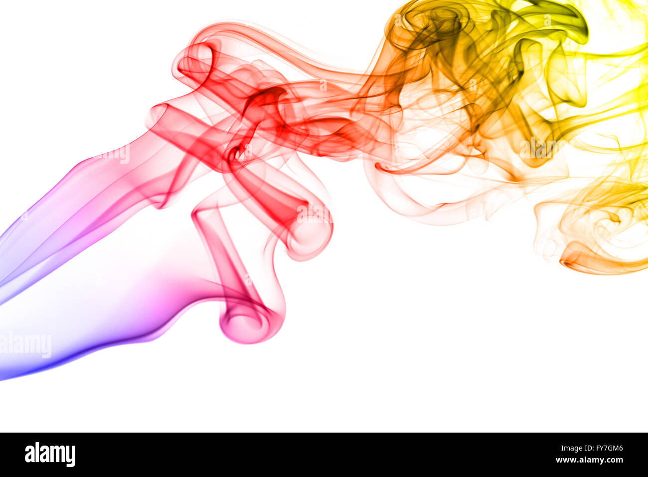 Colored smoke isolated on white background Stock Photo - Alamy