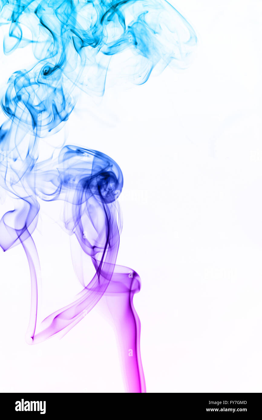 Colored smoke isolated on white Stock Photo - Alamy