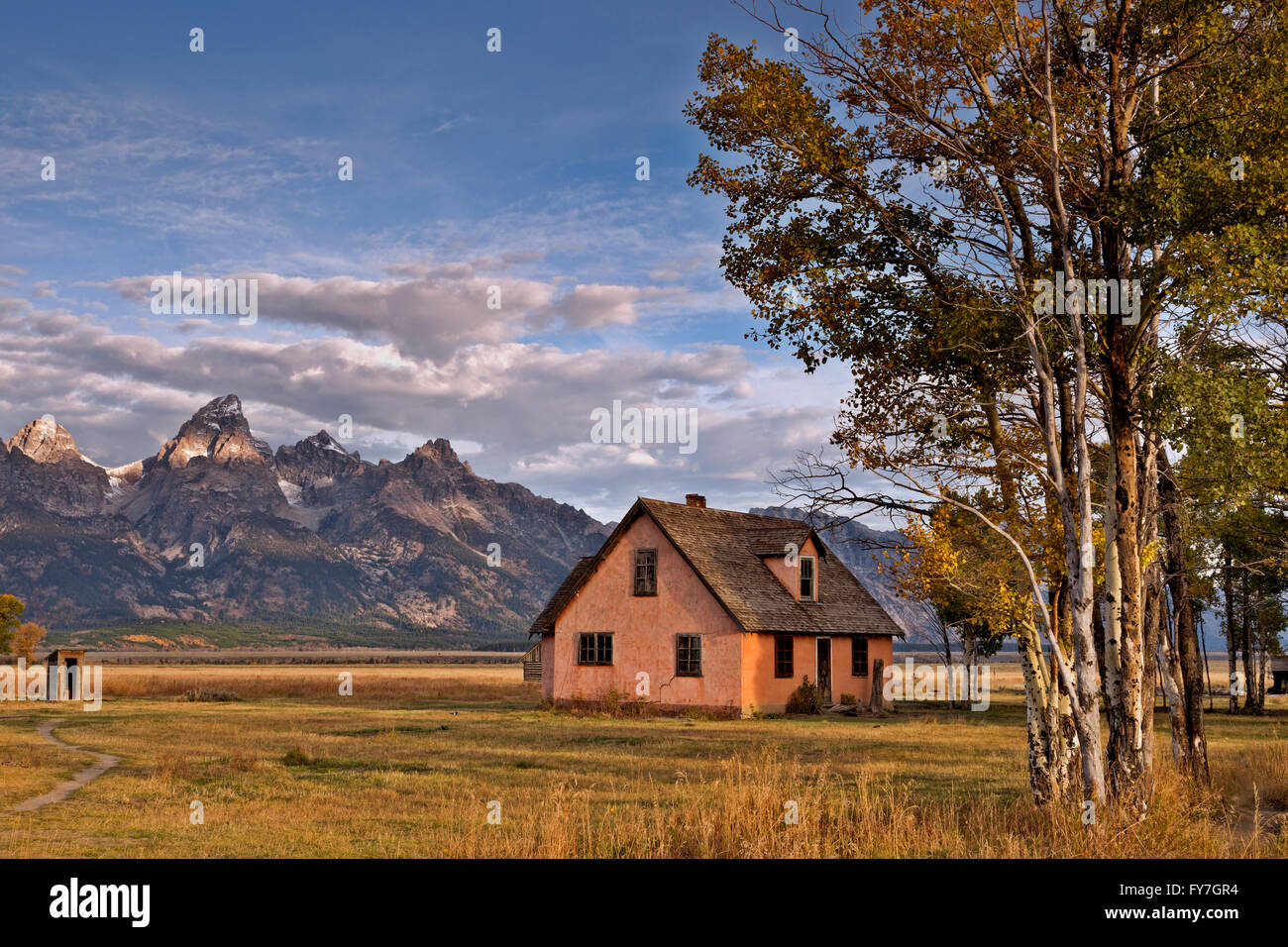 WY01537-00...WYOMING - Early morning at the historic Moulton Ranch ...