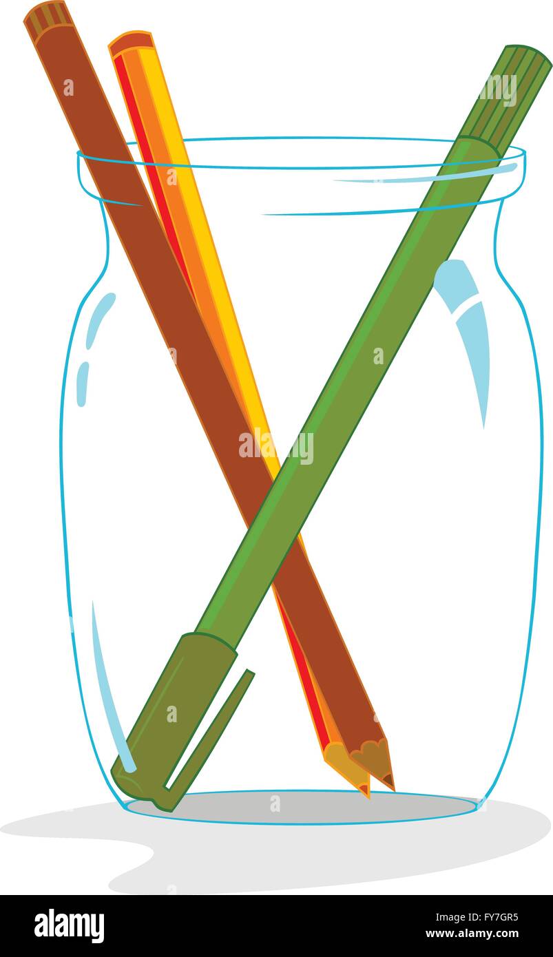 some pencil inside glass Stock Vector Image & Art - Alamy