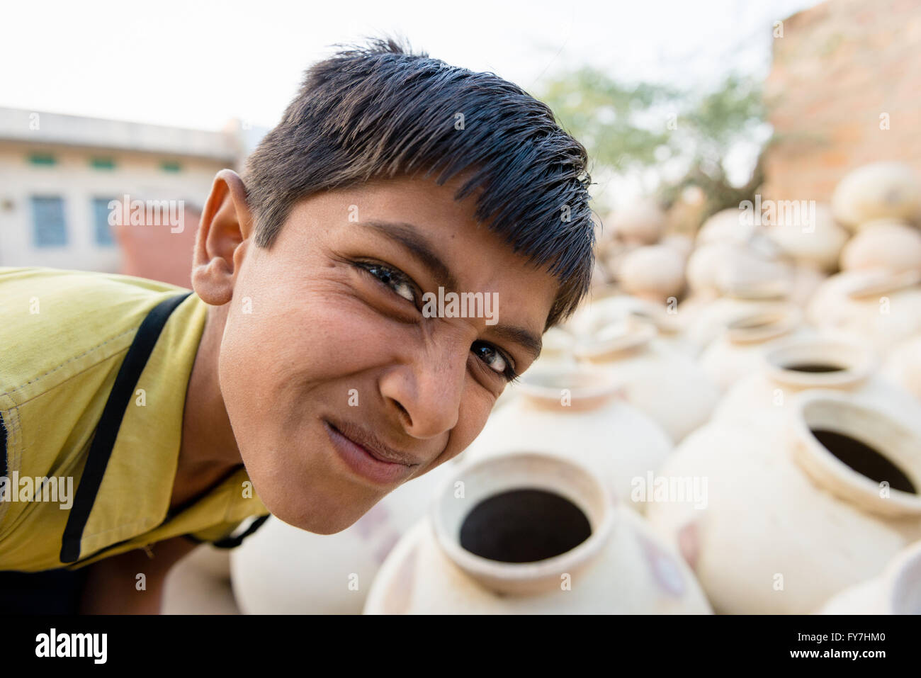 Cheeky Indian boy in village of Chandelao, Rajasthan Stock Photo - Alamy