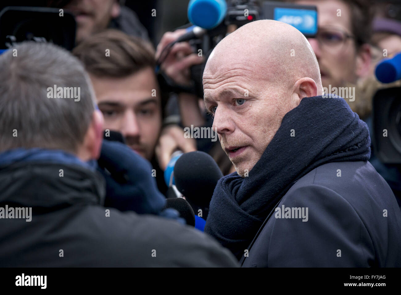 Lawyer Sven Mary leaves the council chamber after the handling of the ...