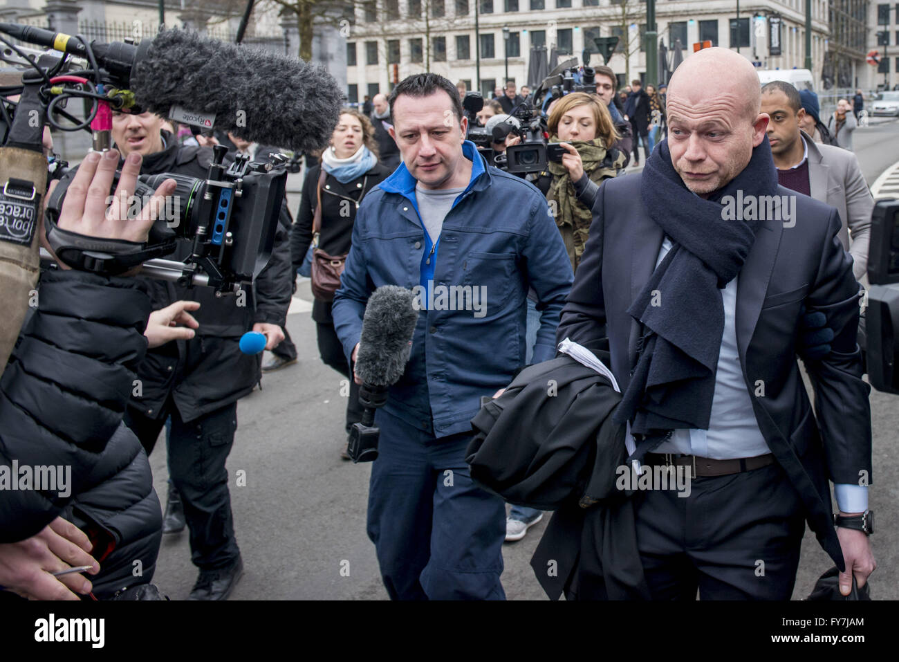 Lawyer Sven Mary leaves the council chamber after the handling of the ...