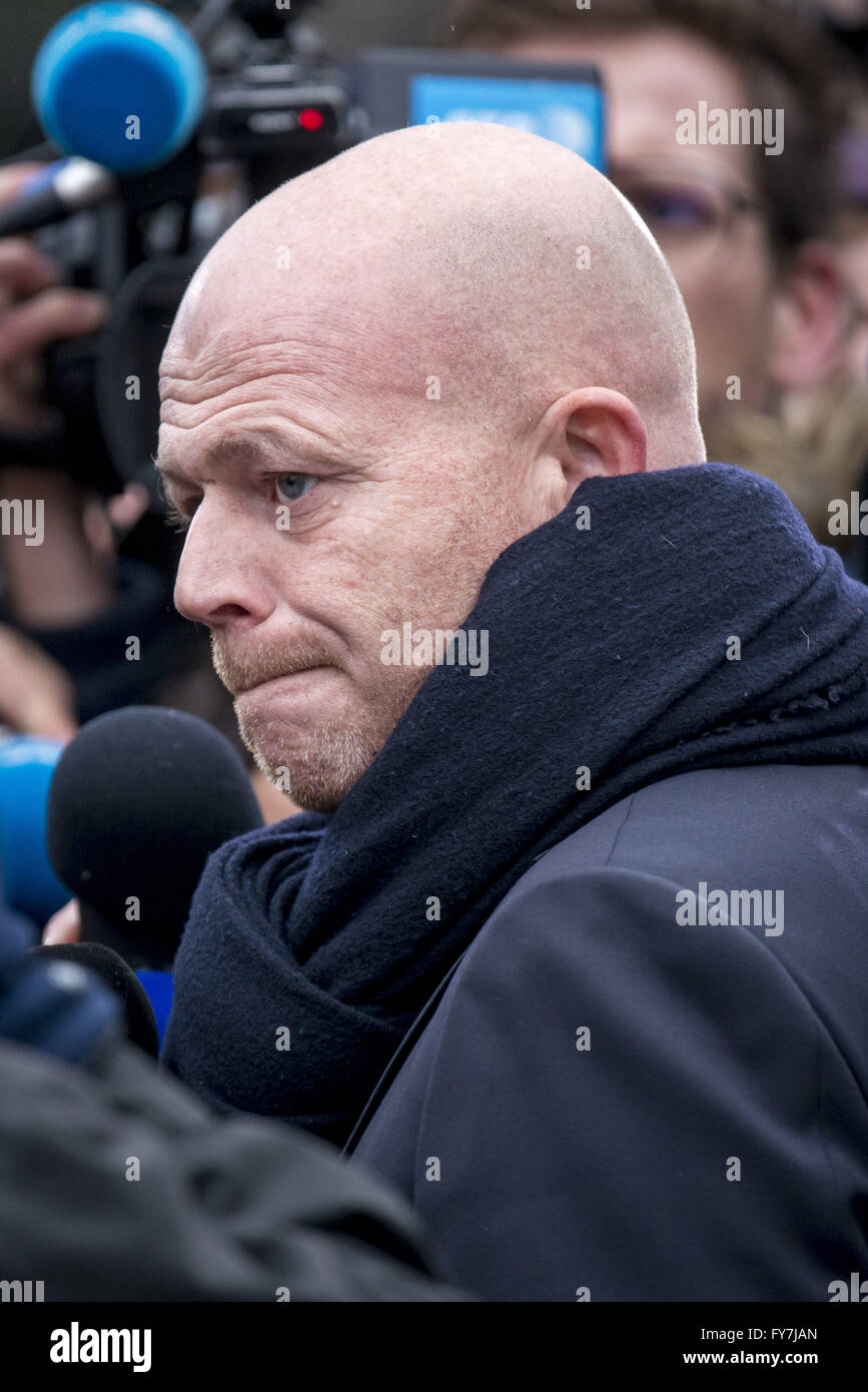 Lawyer Sven Mary leaves the council chamber after the handling of the ...