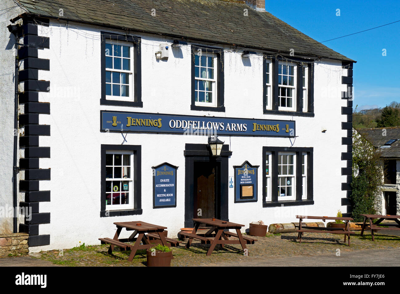 The Oddfellows Arms pub in the village of Caldbeck, Lake District ...