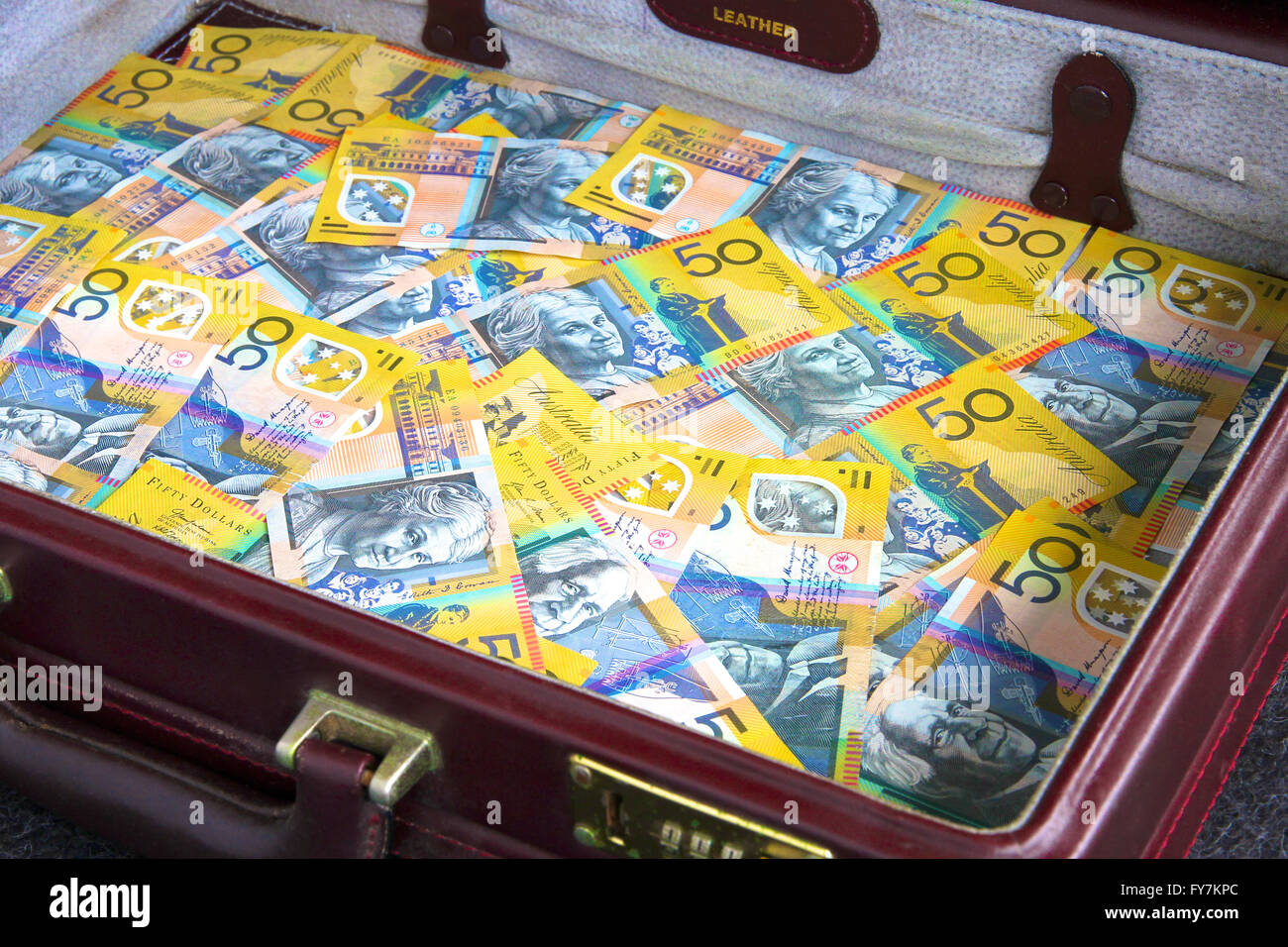 50 dollar note australian stack hi-res stock photography and images - Alamy