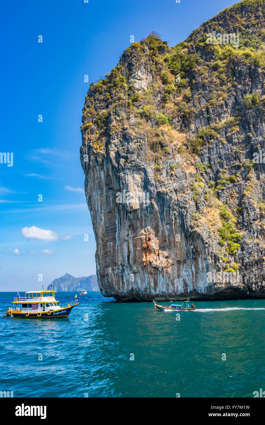 Thailand Phuket Aboard the ferry to Phi Phi Islands from Phuket Stock ...