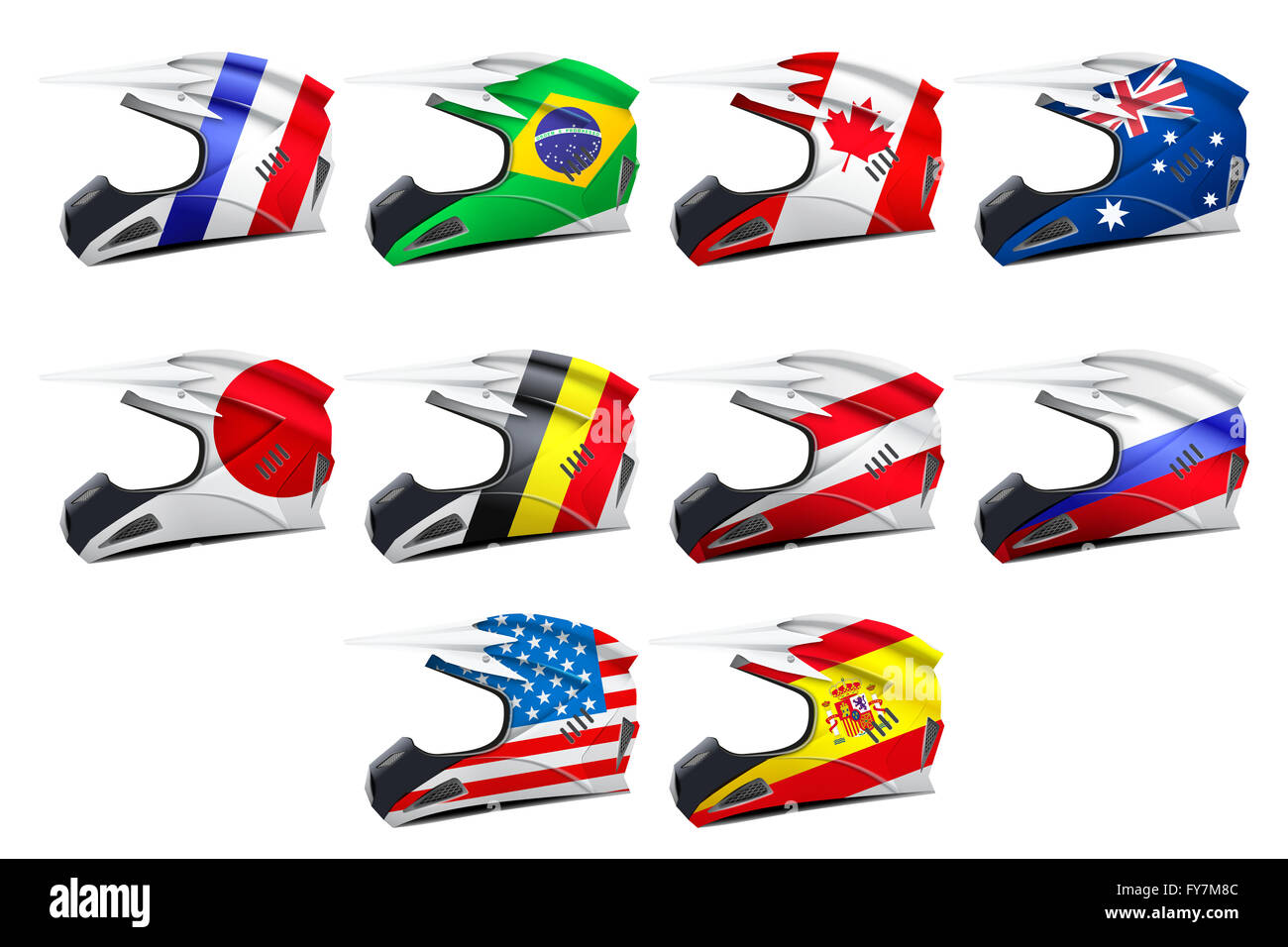 Set of Motorcycle Helmets Stock Photo - Alamy