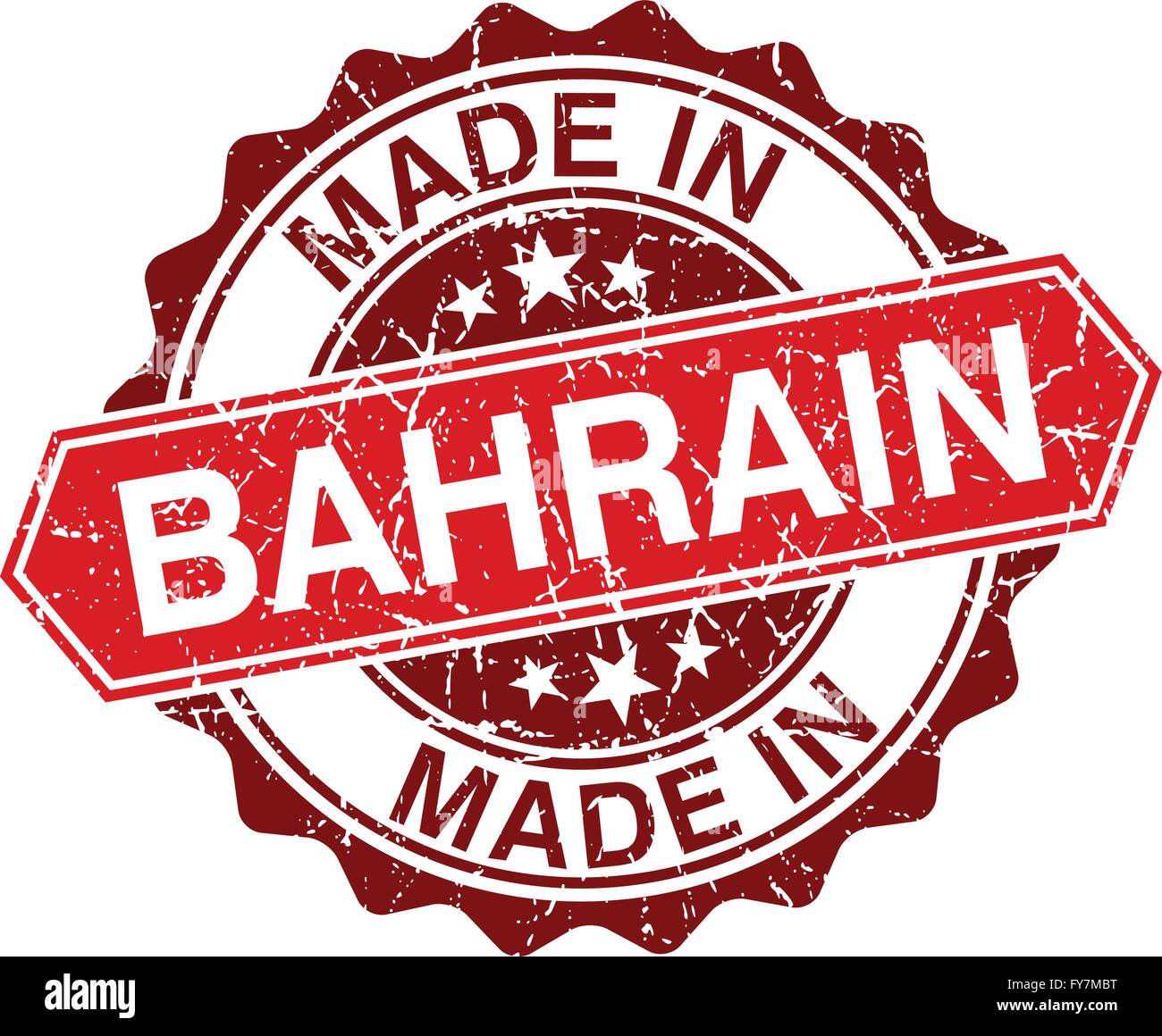 made in Bahrain red stamp isolated on white background Stock Vector ...