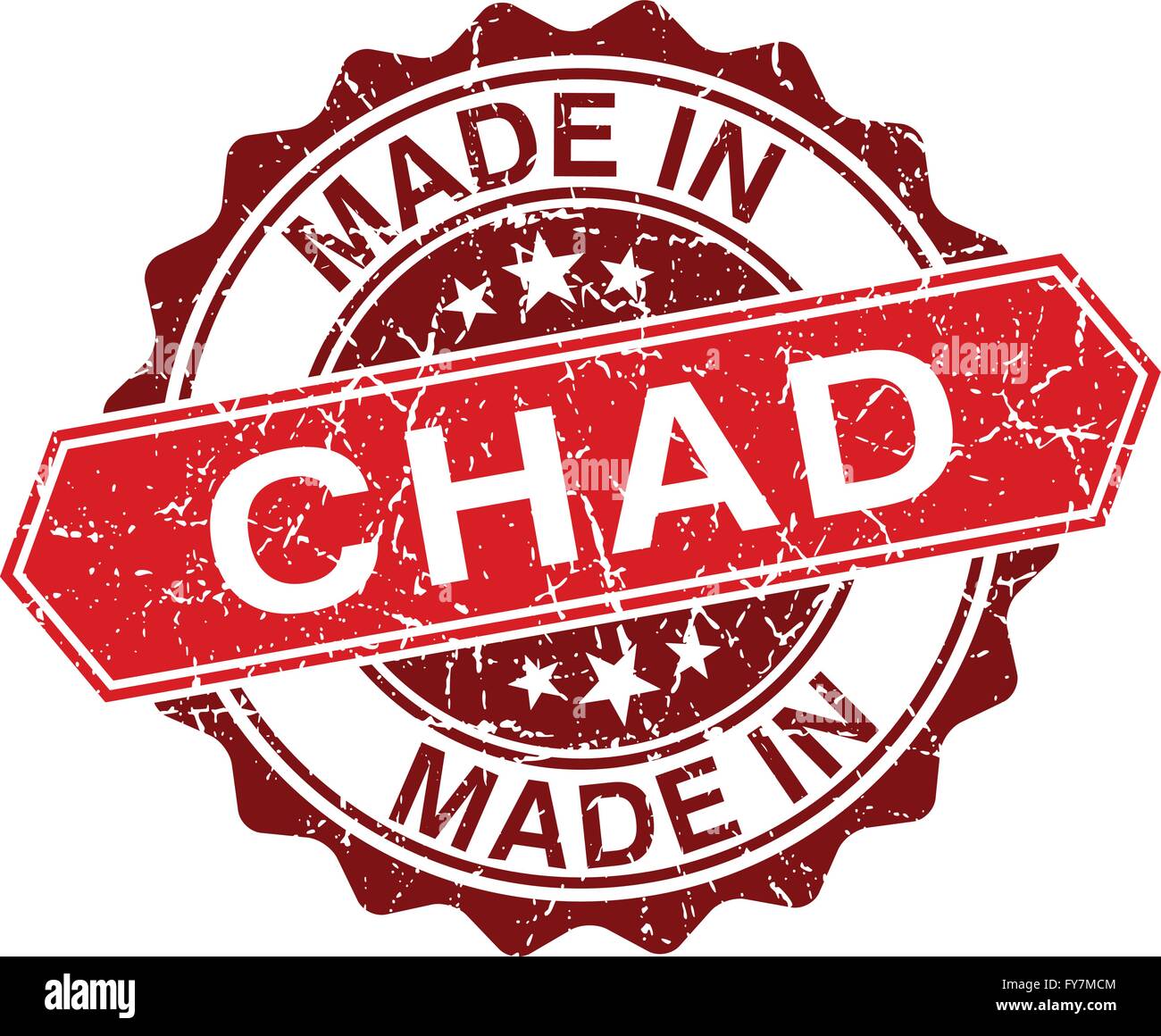 made in Chad red stamp isolated on white background Stock Vector Image ...