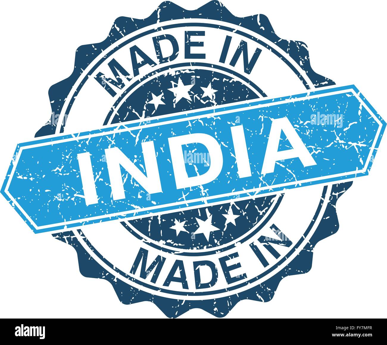 made in India vintage stamp isolated on white background Stock Vector ...