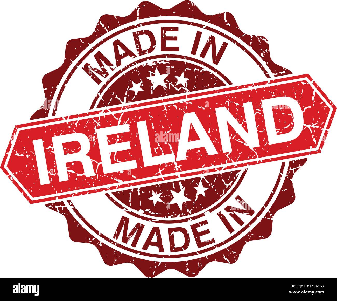 made in Ireland red stamp isolated on white background Stock Vector ...