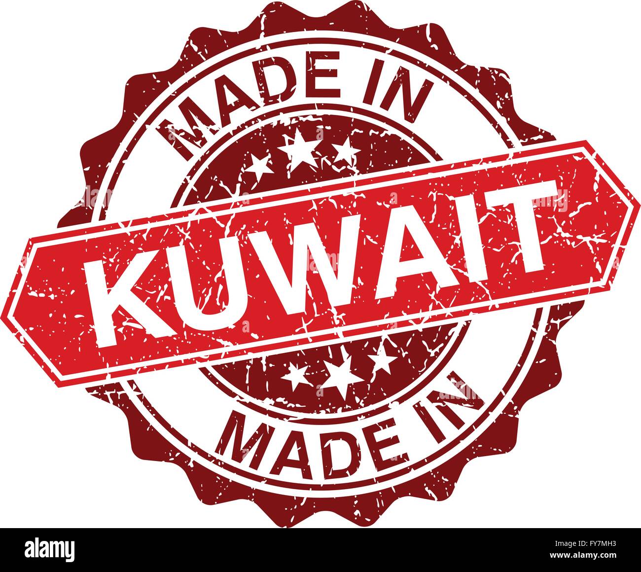 made in Kuwait red stamp isolated on white background Stock Vector ...