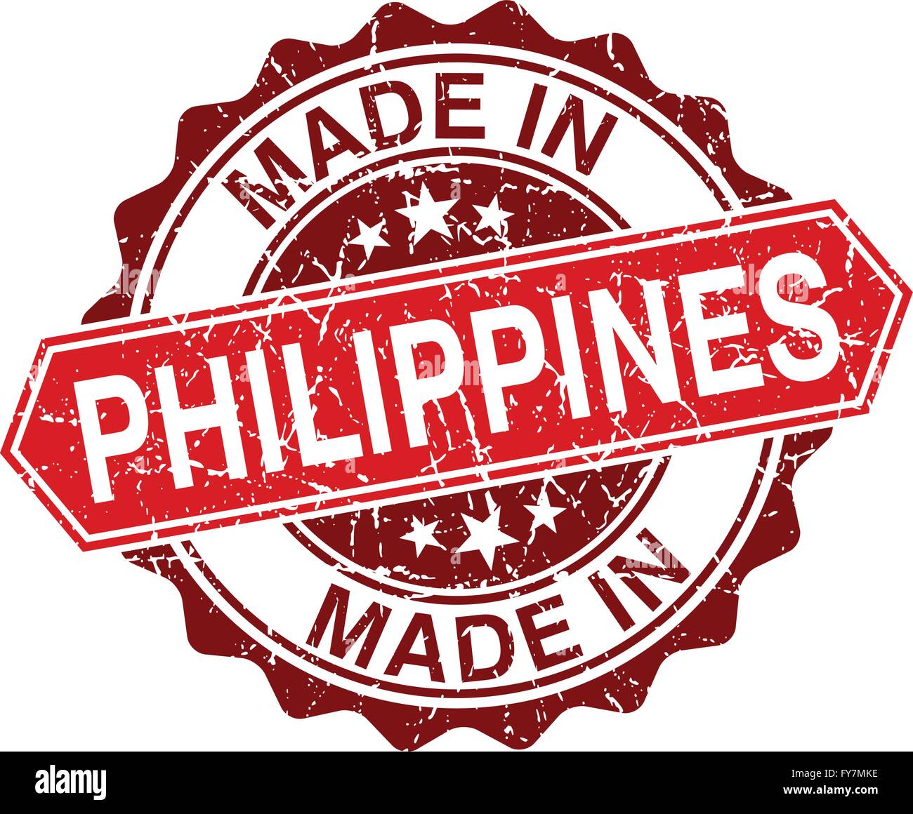 made in Philippines red stamp isolated on white background Stock Vector ...