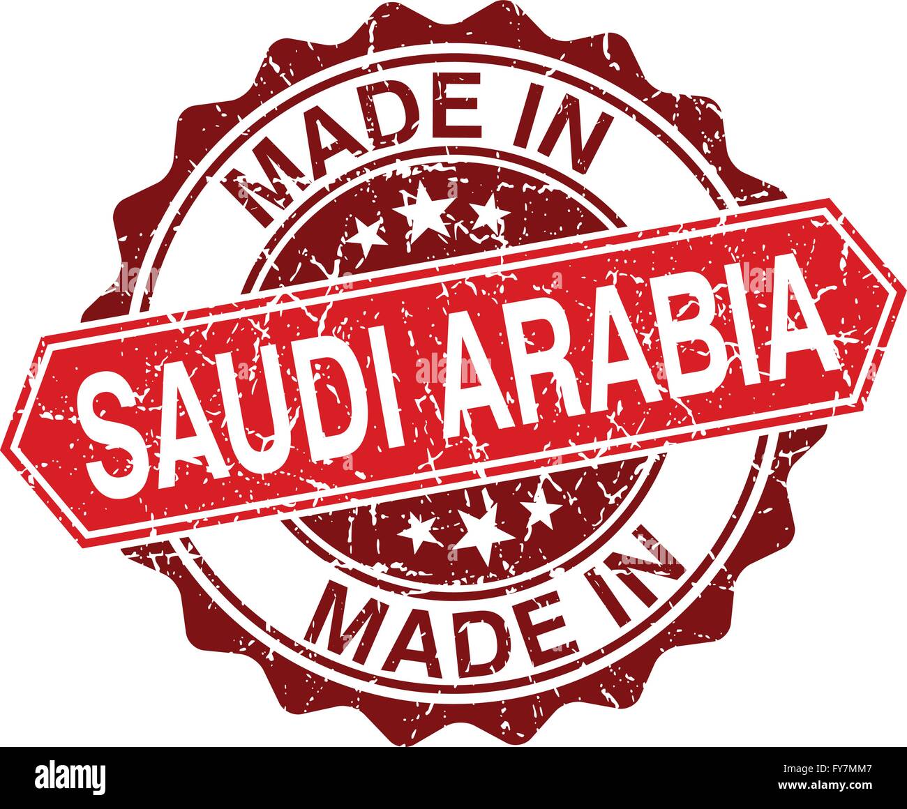 made in Saudi Arabia red stamp isolated on white background Stock ...