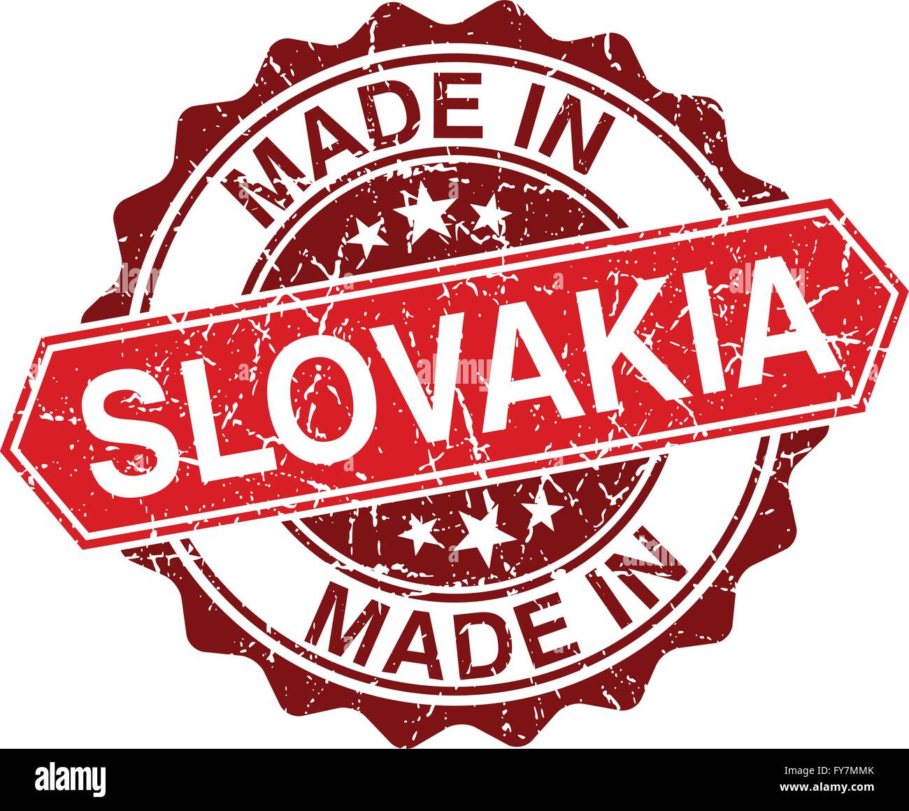 made in Slovakia red stamp isolated on white background Stock Vector ...