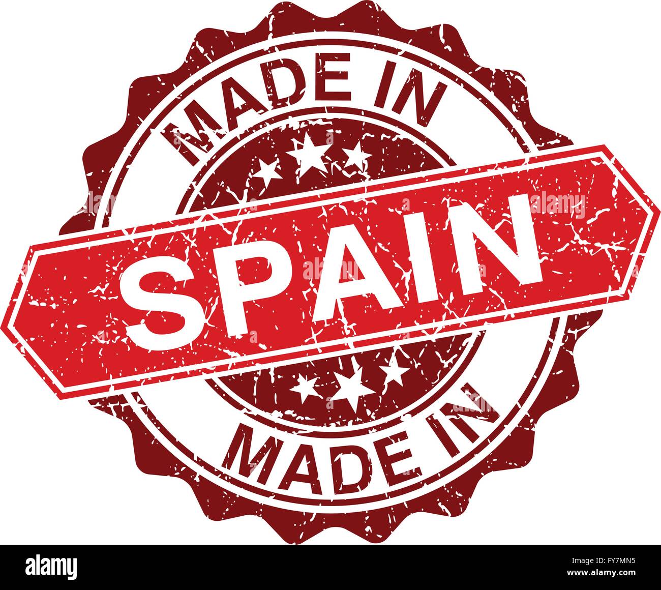 made in Spain red stamp isolated on white background Stock Vector Image ...