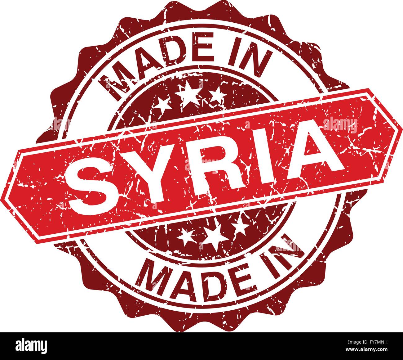 made in Syria red stamp isolated on white background Stock Vector Image ...