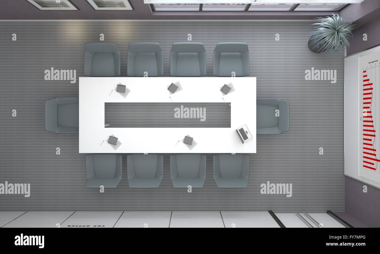 Office Top View Stock Photo - Alamy