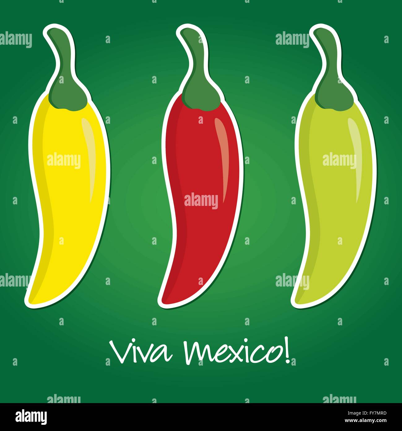 Mexican chilli pepper paper cut out card in vector format Stock Vector ...