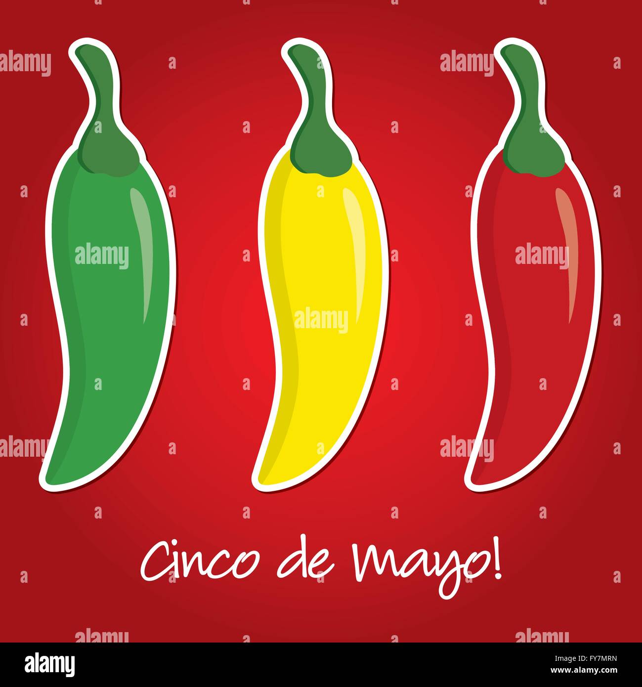 Mexican chilli pepper paper cut out card in vector format Stock Vector ...