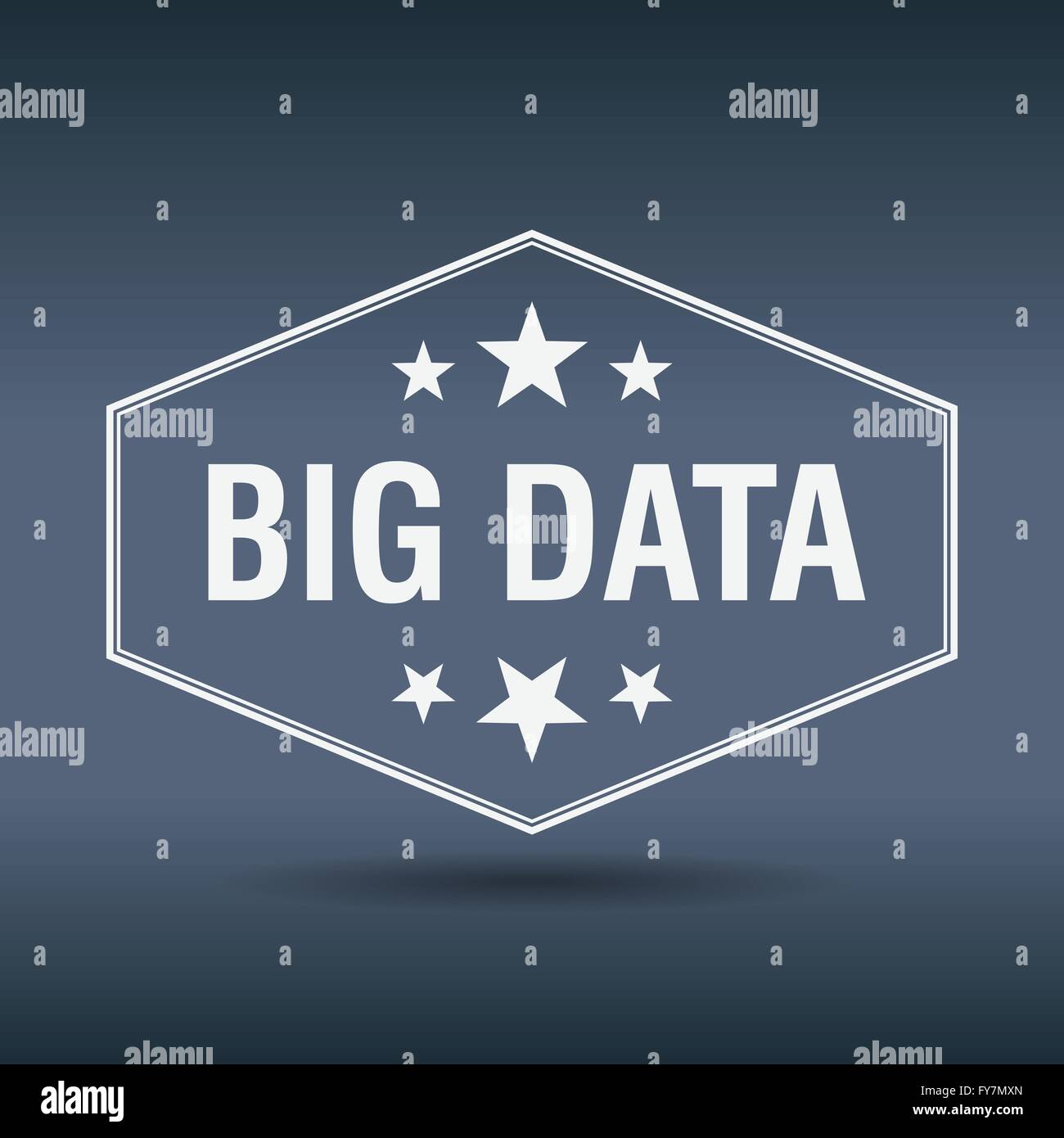 big data hexagonal white vintage retro style label Stock Vector Image ...