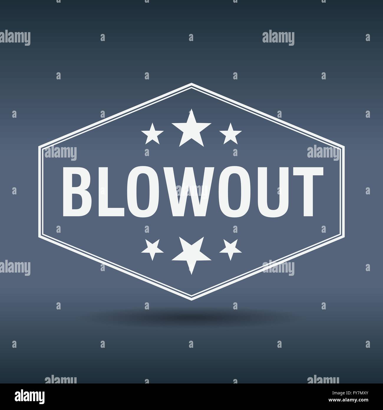 blowout hexagonal white vintage retro style label Stock Vector Image ...
