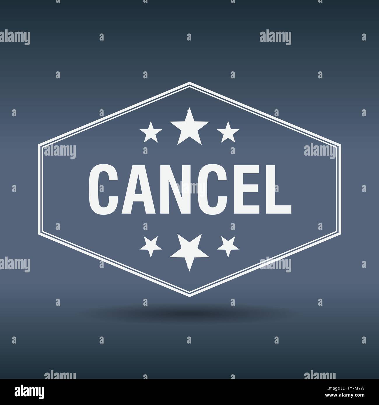 cancel hexagonal white vintage retro style label Stock Vector Image ...