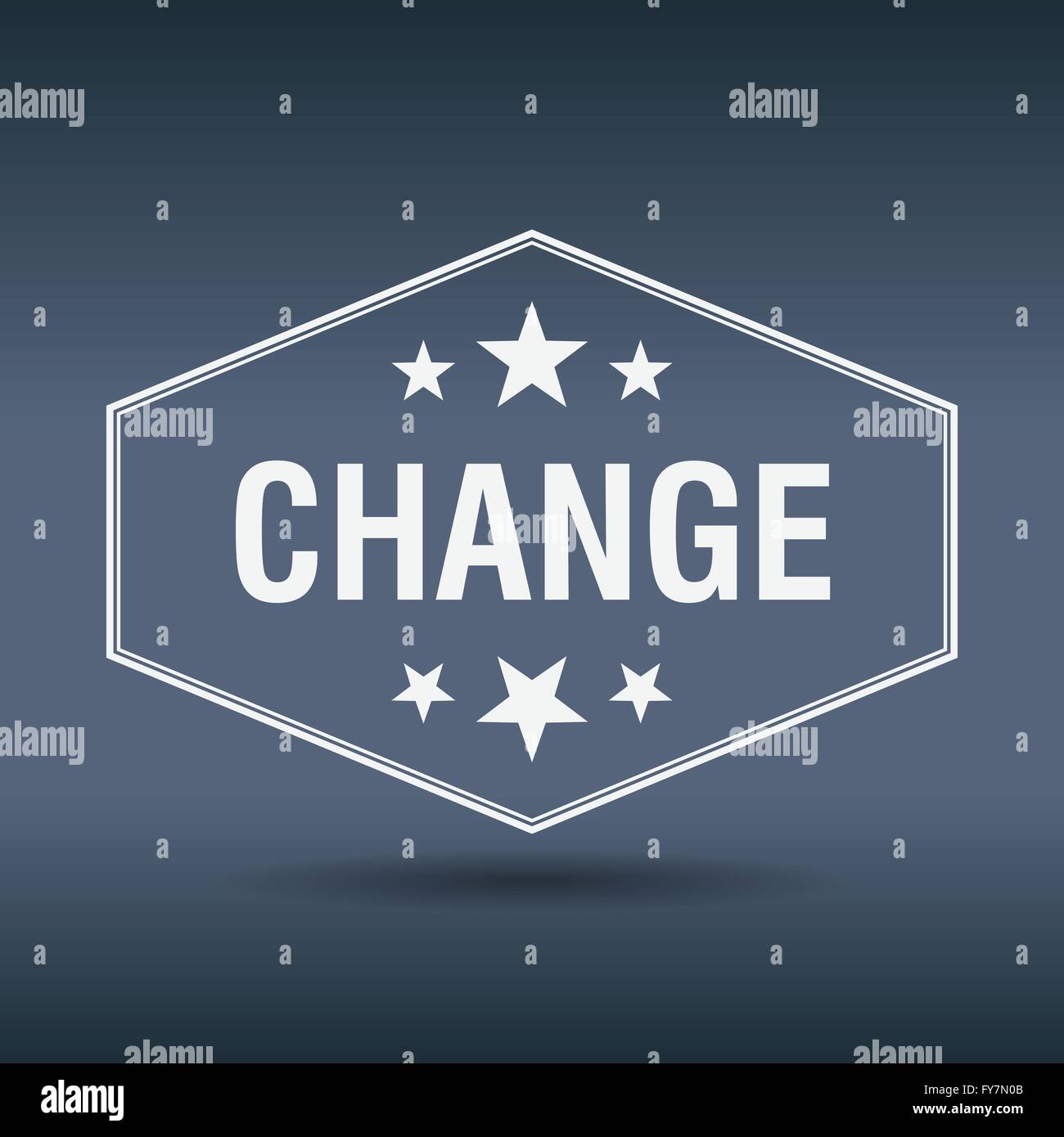 change hexagonal white vintage retro style label Stock Vector Image ...