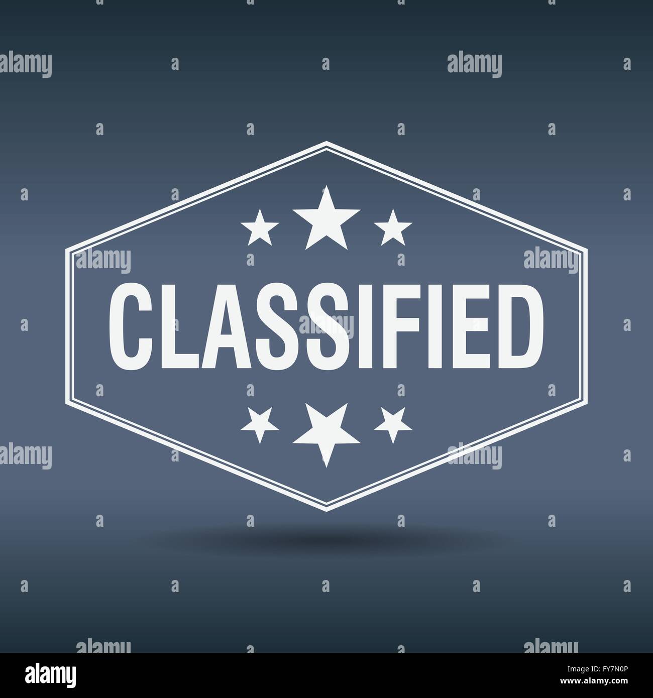 classified hexagonal white vintage retro style label Stock Vector Image ...