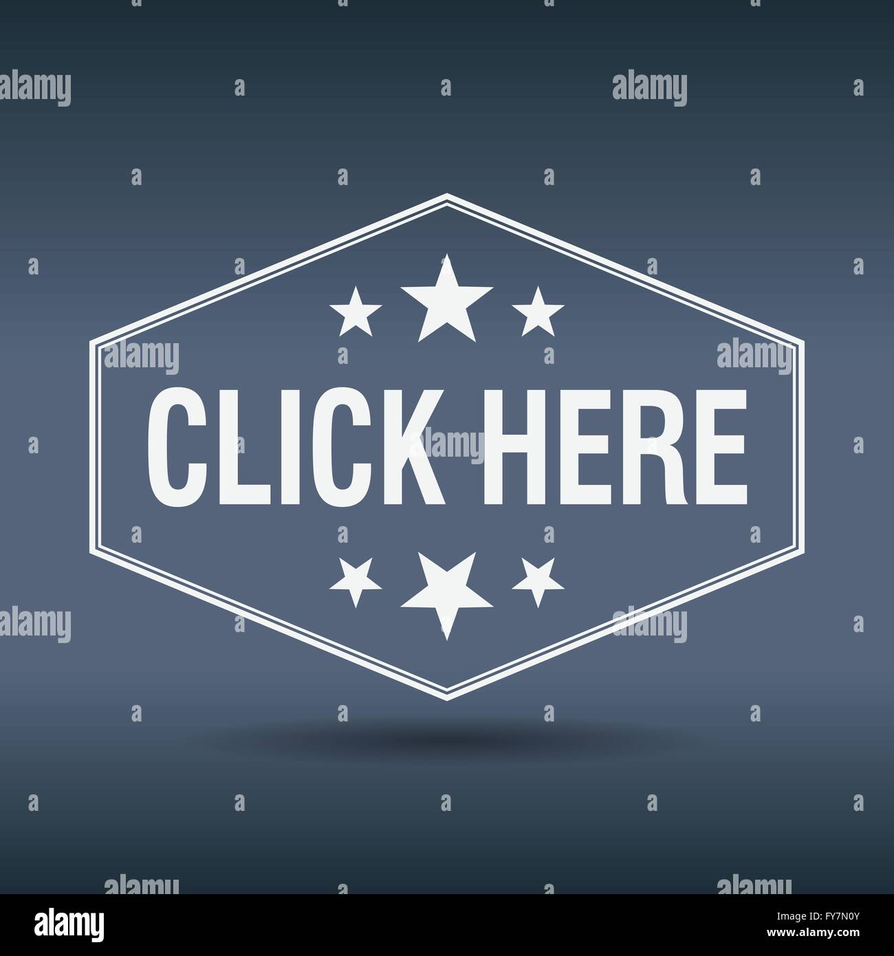 click here hexagonal white vintage retro style label Stock Vector Image ...