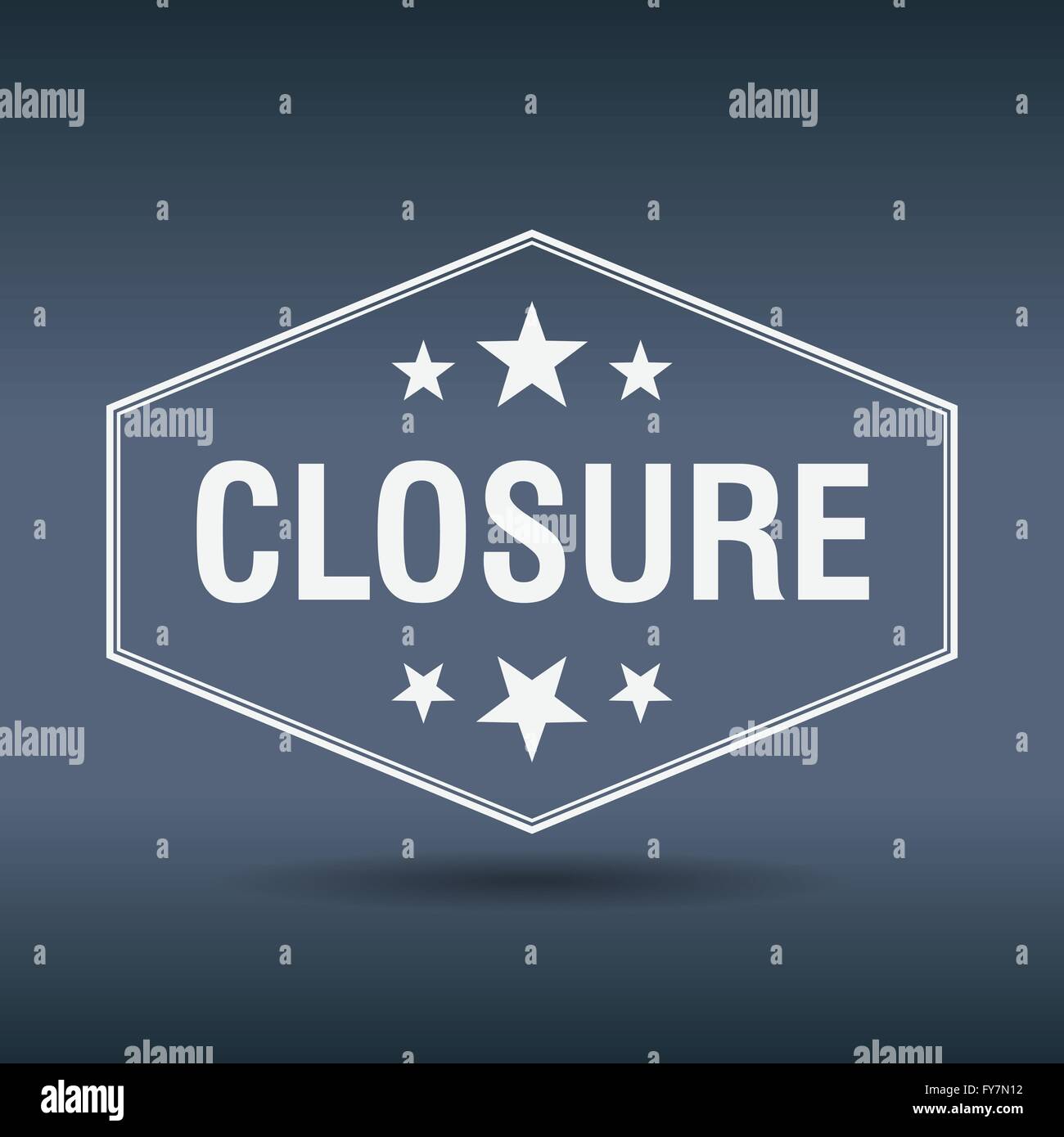 closure hexagonal white vintage retro style label Stock Vector Image ...