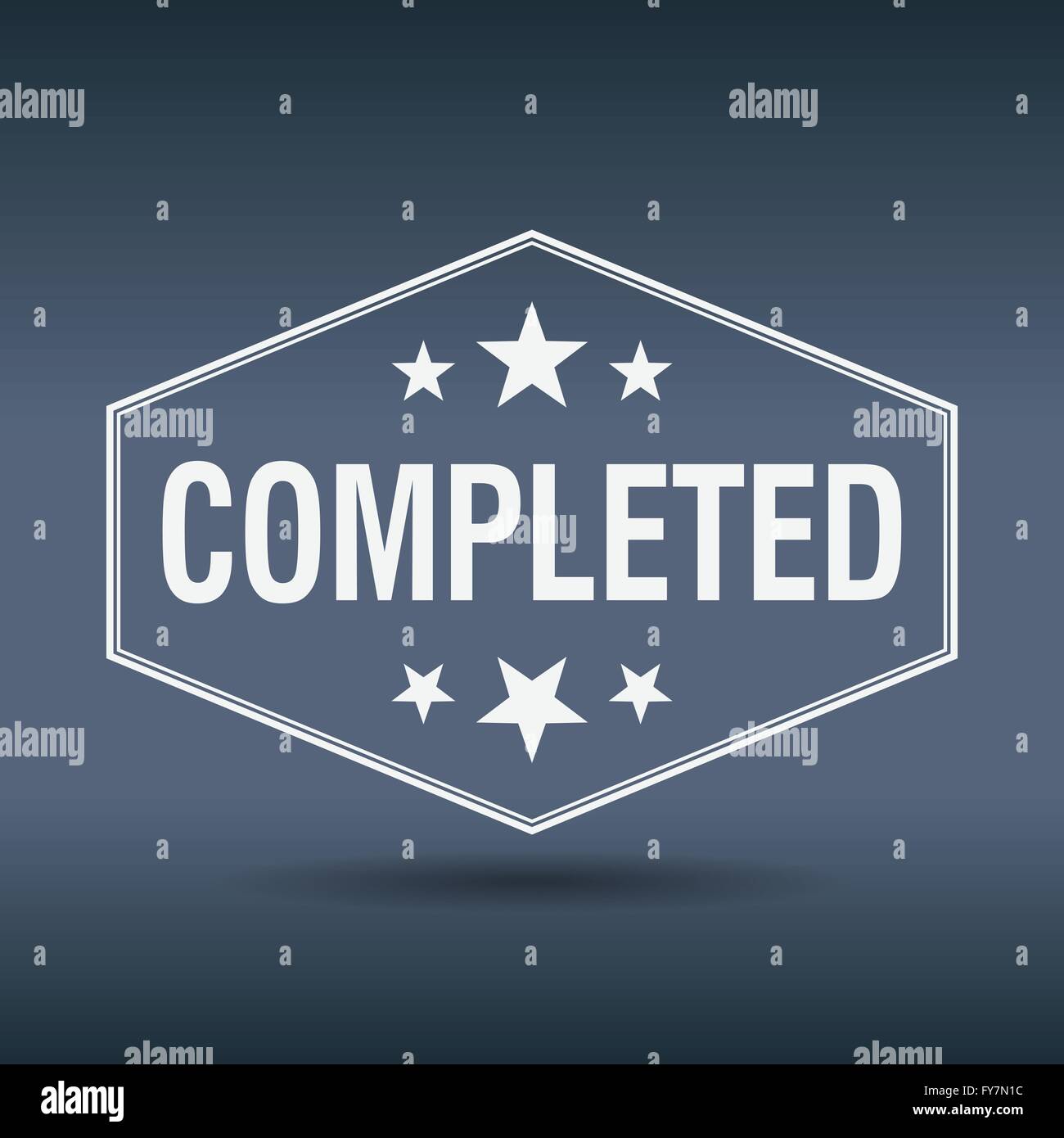 completed hexagonal white vintage retro style label Stock Vector Image ...