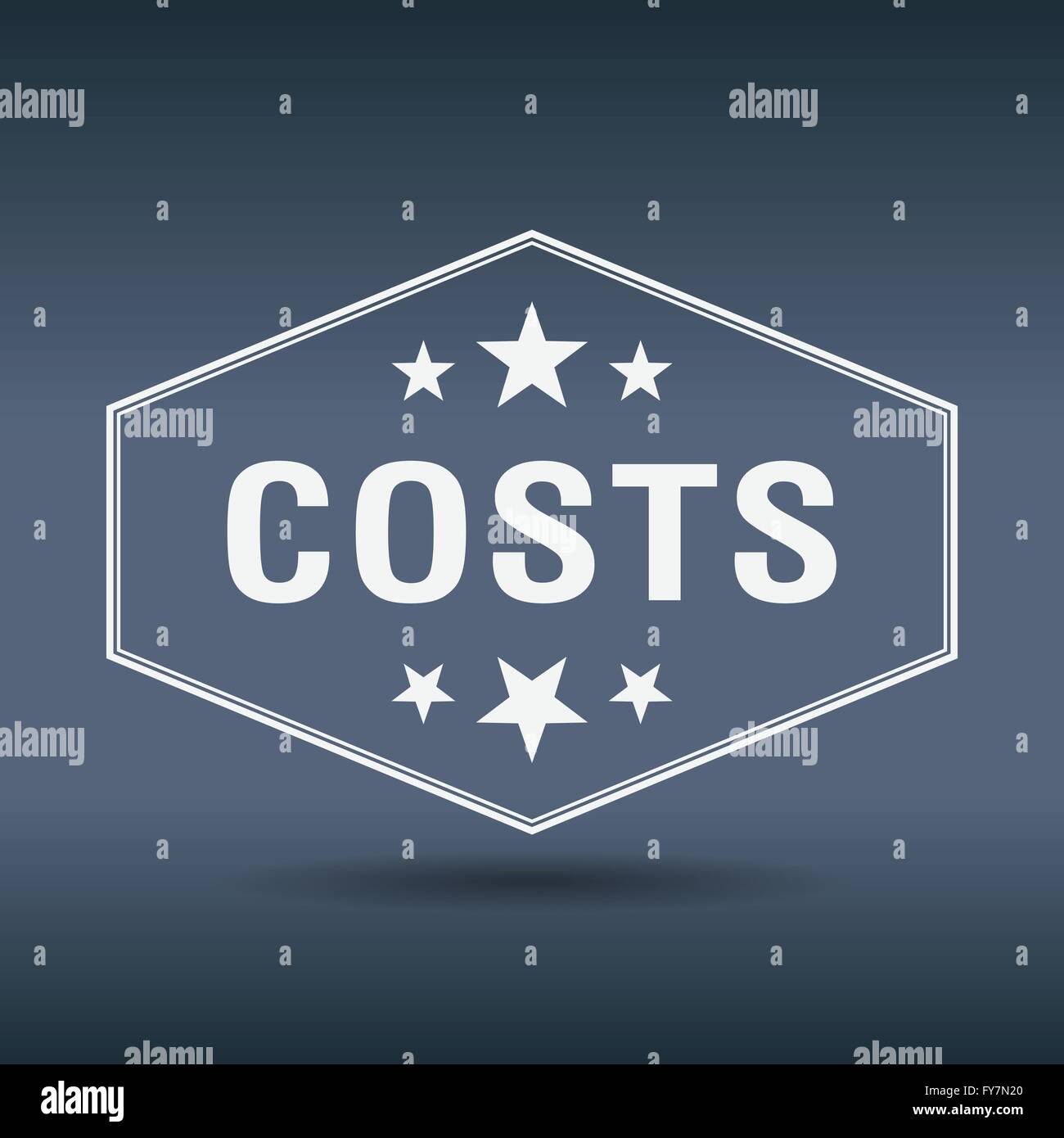 costs hexagonal white vintage retro style label Stock Vector Image ...