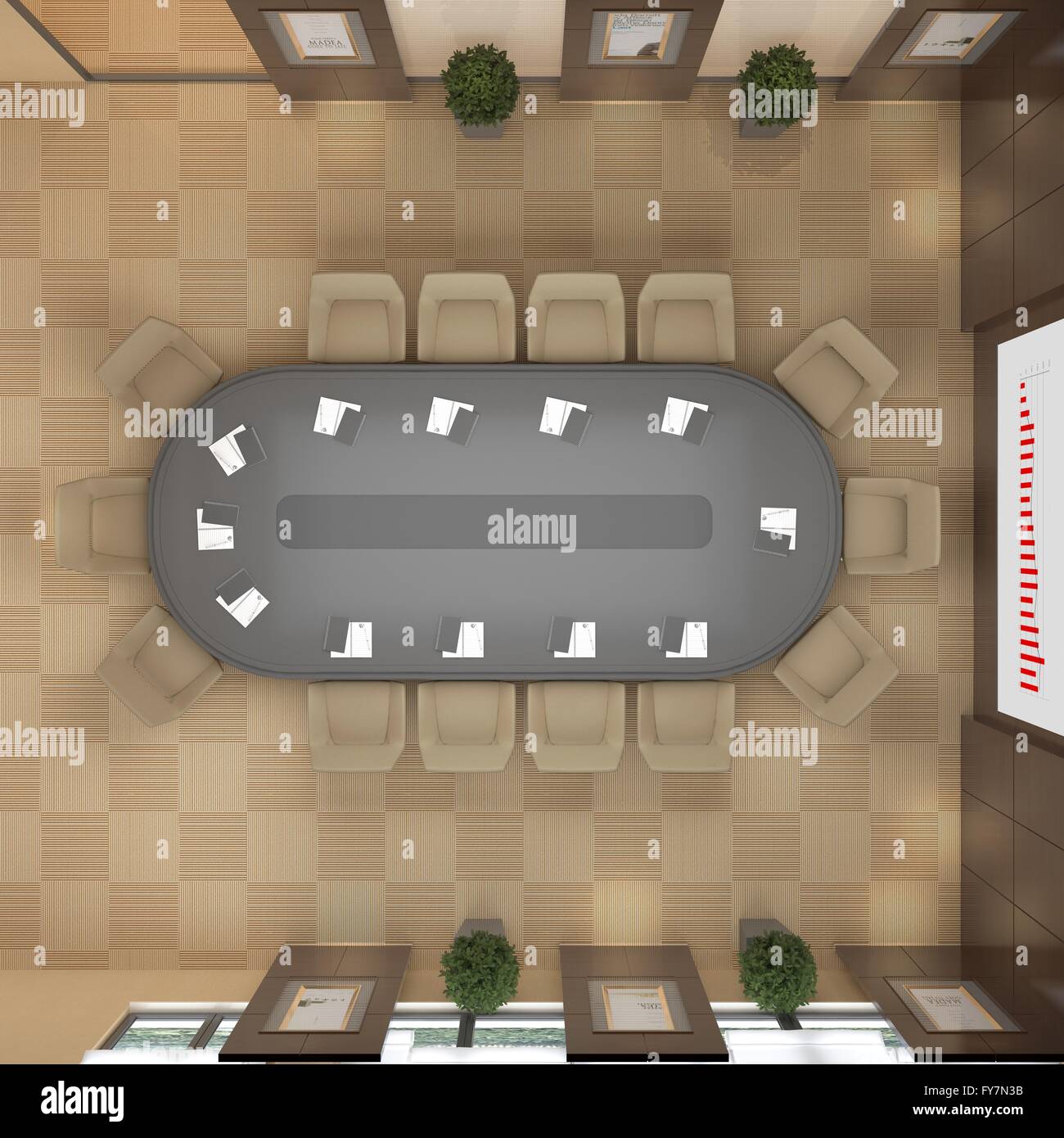 Office Top View Stock Photo - Alamy
