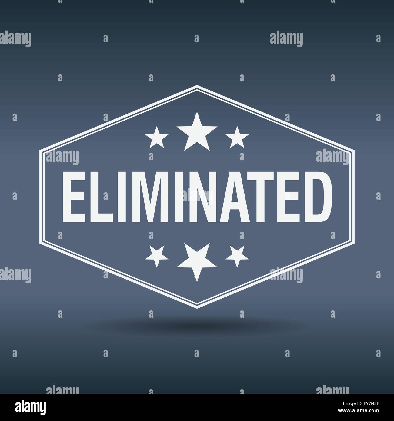 eliminated hexagonal white vintage retro style label Stock Vector Image ...